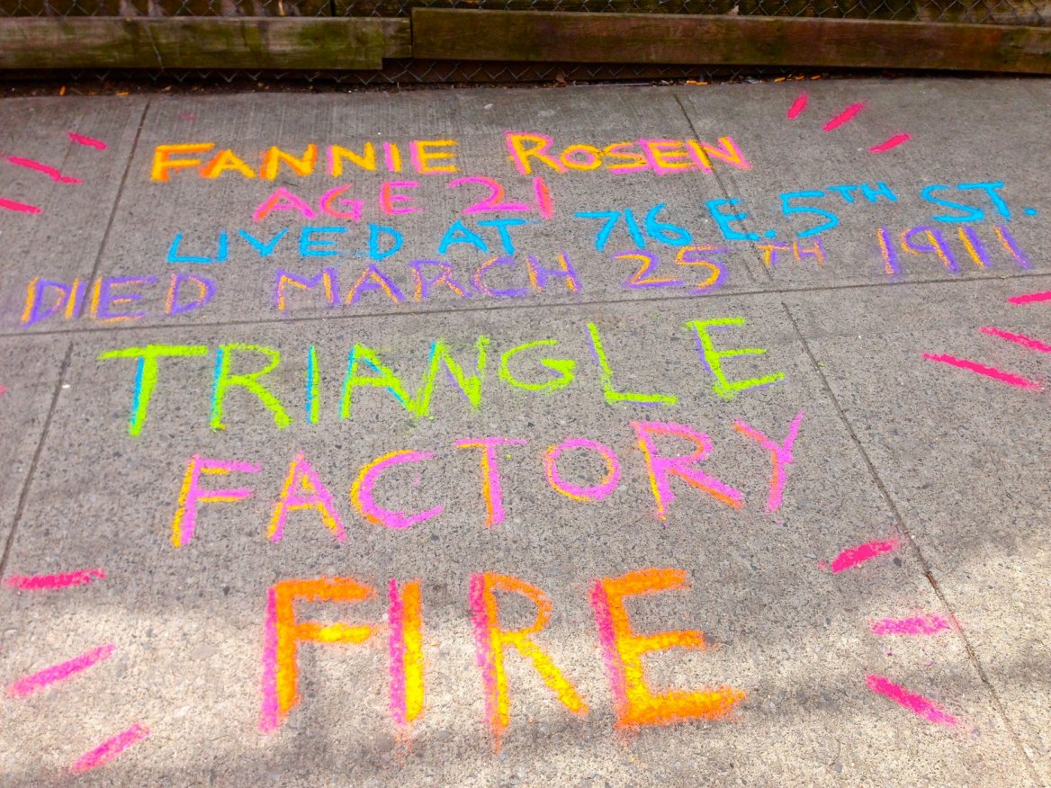 chalk – remembering the victims of the triangle factory fire | Loisaida ...